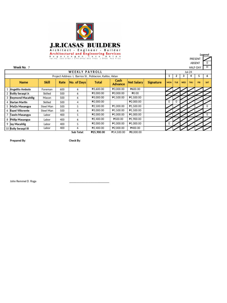 L.Barrios-Payroll July 1-6 2024 | PDF | International Trade ...