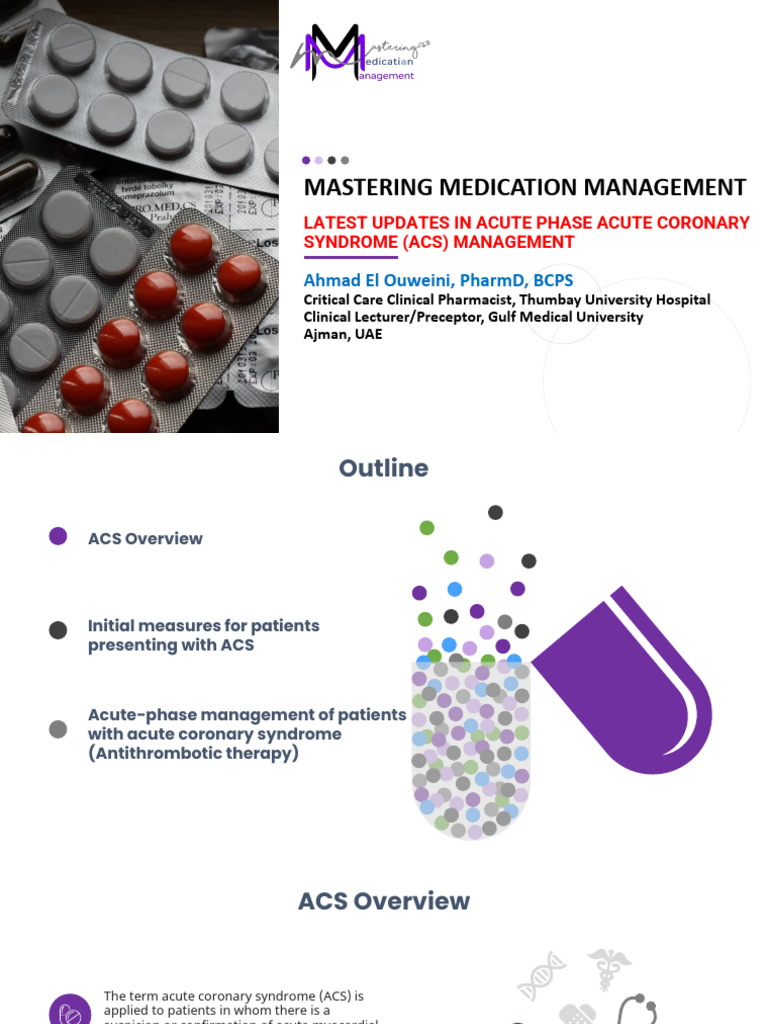 Acute Phase ACS Management-Dr. Ahmad El-Ouweini | PDF | Myocardial ...