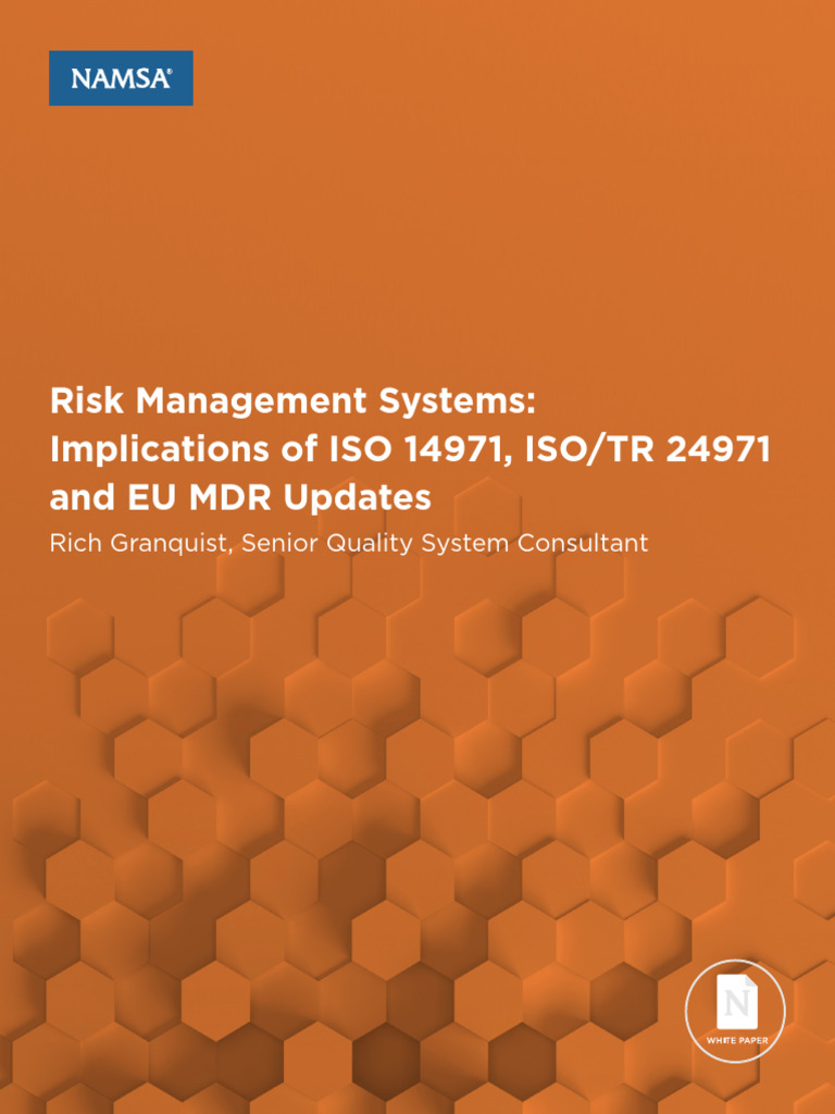 WP. 033 Risk Management Systems A01 | PDF | Risk Management | Medical ...
