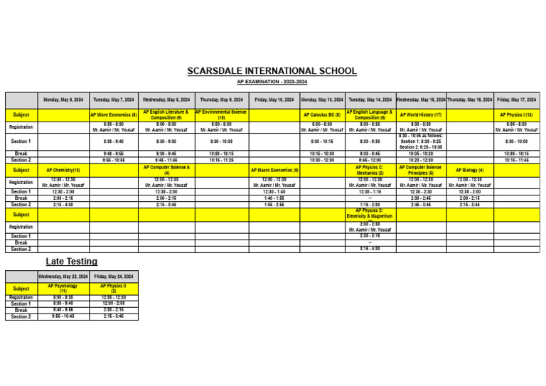 AP Exam Schedule 2024 | PDF | Advanced Placement | Standardized Tests