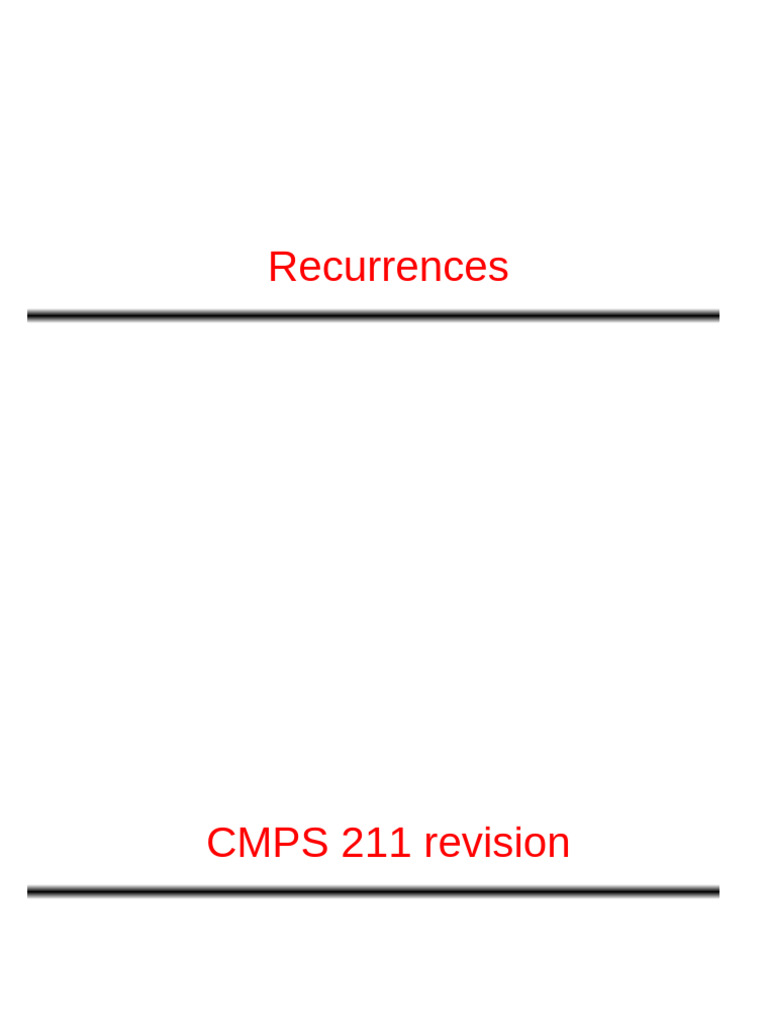 Lecture 3 - Recurrences | PDF | Recurrence Relation | Theoretical ...