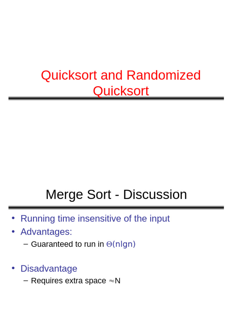 Lecture 4 - Quicksort | PDF | Computer Programming | Applied Mathematics