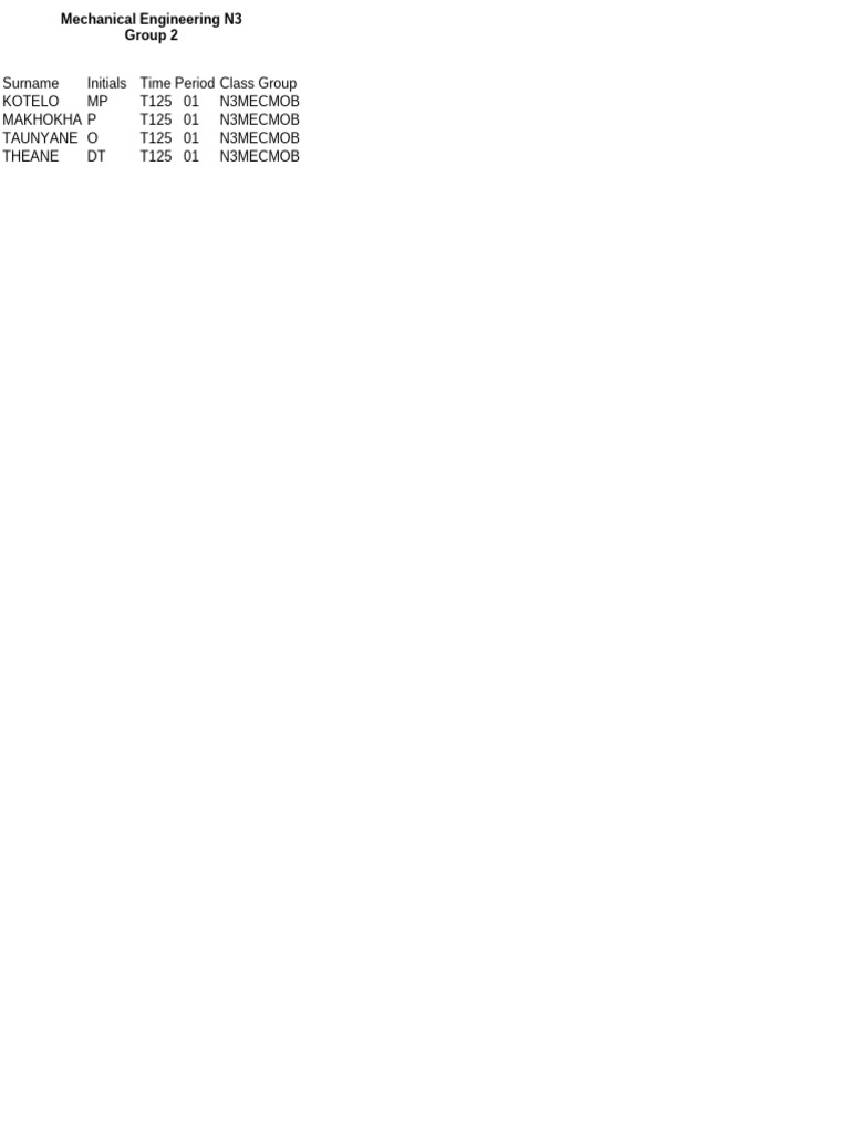 n3 Mechanical Group 2 | PDF