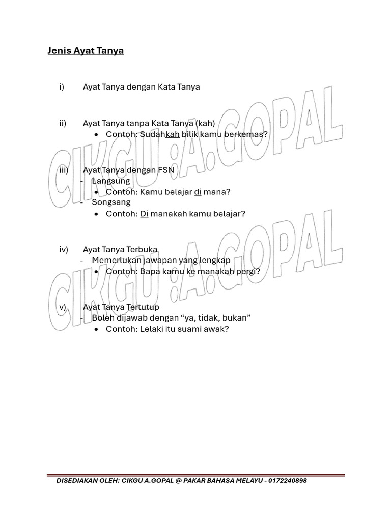 Ayat Tanya | PDF
