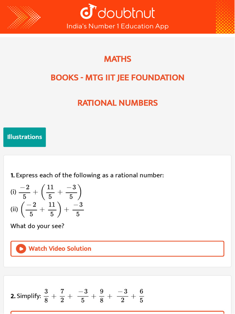 Rational Numbers: Exercises & Solutions | PDF | Numbers | Rational Number
