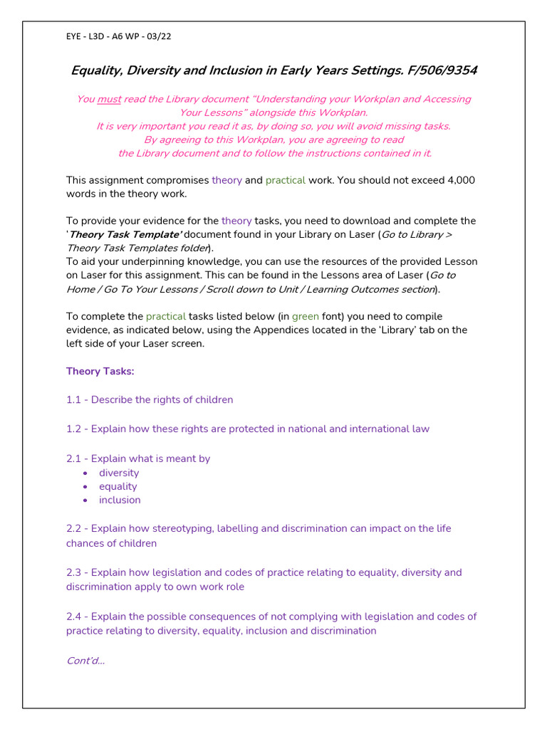 Equality and Diversity in Early Years | PDF | Social Psychology | Cognition