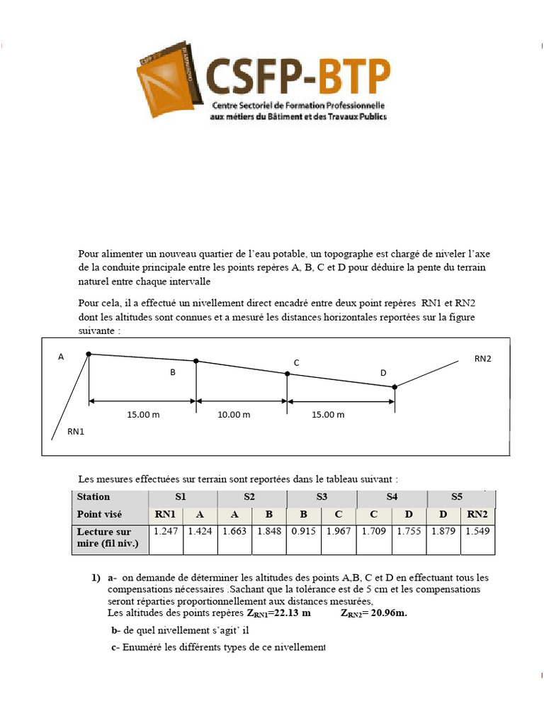 Niveler un Axe de Conduite Principale | PDF | Utilisation des terres ...