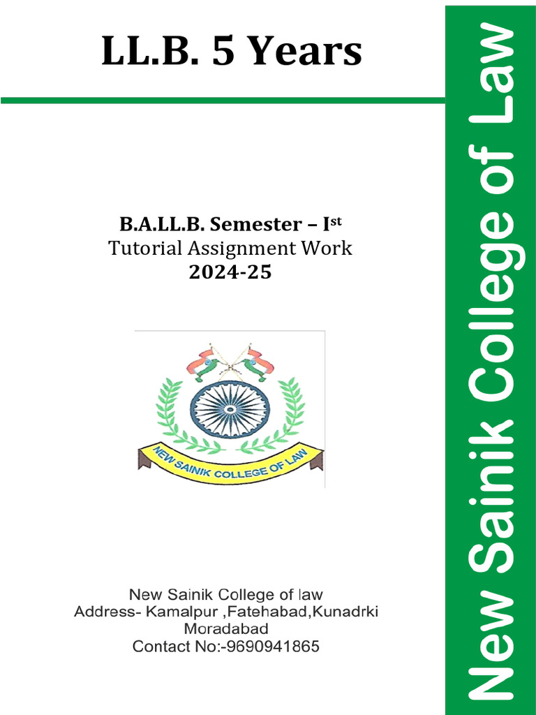 B.a.llb 1st Sem Assignment | PDF