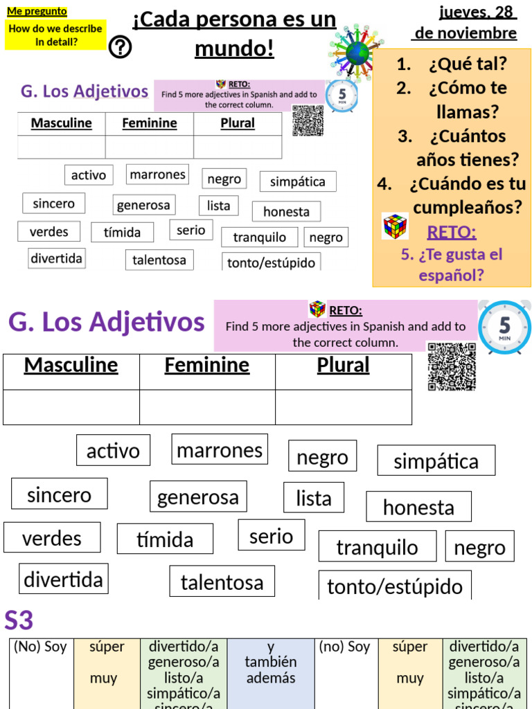 Descripción Personal en Español | PDF