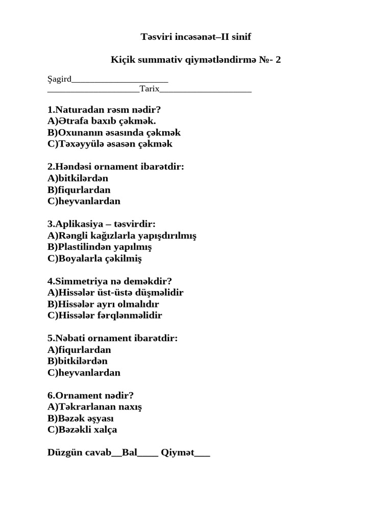 2 Təsviri Incəsənət Ksq-2 | PDF