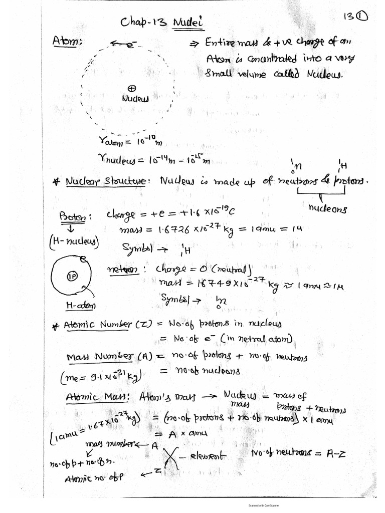 Chap 13 Nuclei | PDF