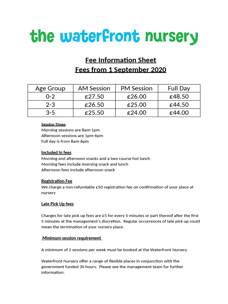 Fee Sheet September 2020 | PDF