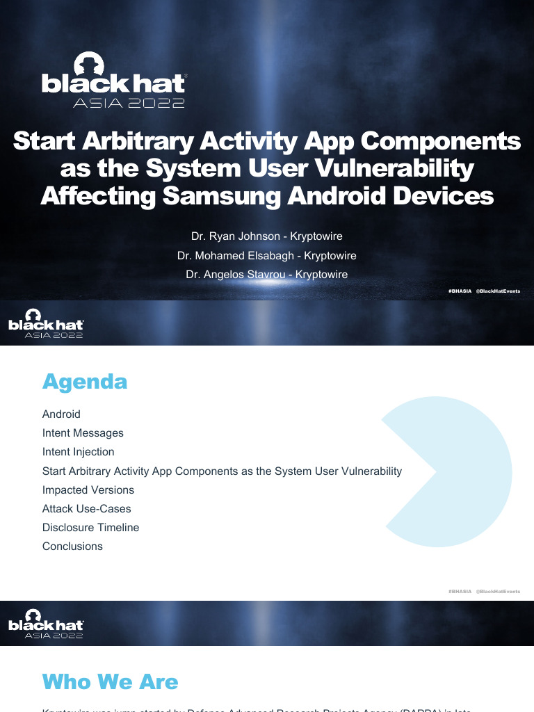 AS 22 Johnson Start Arbitrary Activity App Components As The System User Vulnerability Affecting ...