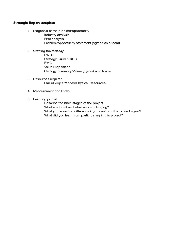 Strategic Report Template Guide | PDF