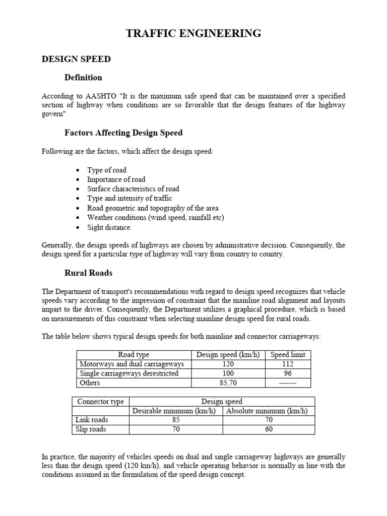 design_speed_te-1 | PDF | Speed Limit | Road