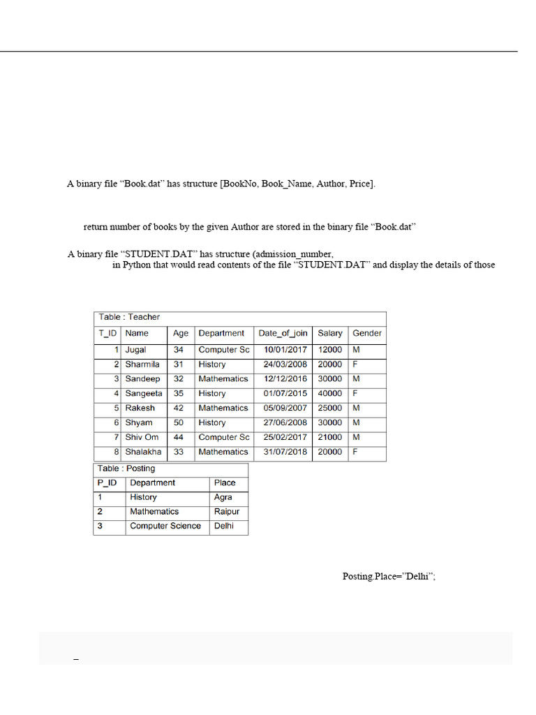 Class 12 Practical Paper2023 | PDF | Databases | Data Management