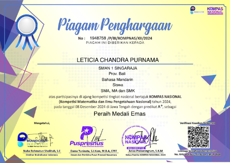 Piag - Bahasa Mandarin - KOMPAS NASIONAL 2024 | PDF