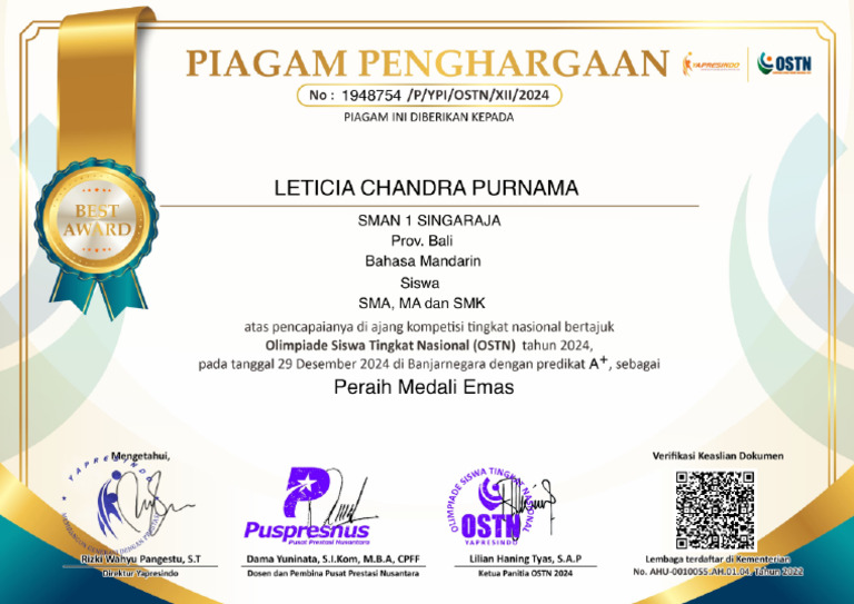 Piag - Bahasa Mandarin - OSTN 2024 | PDF