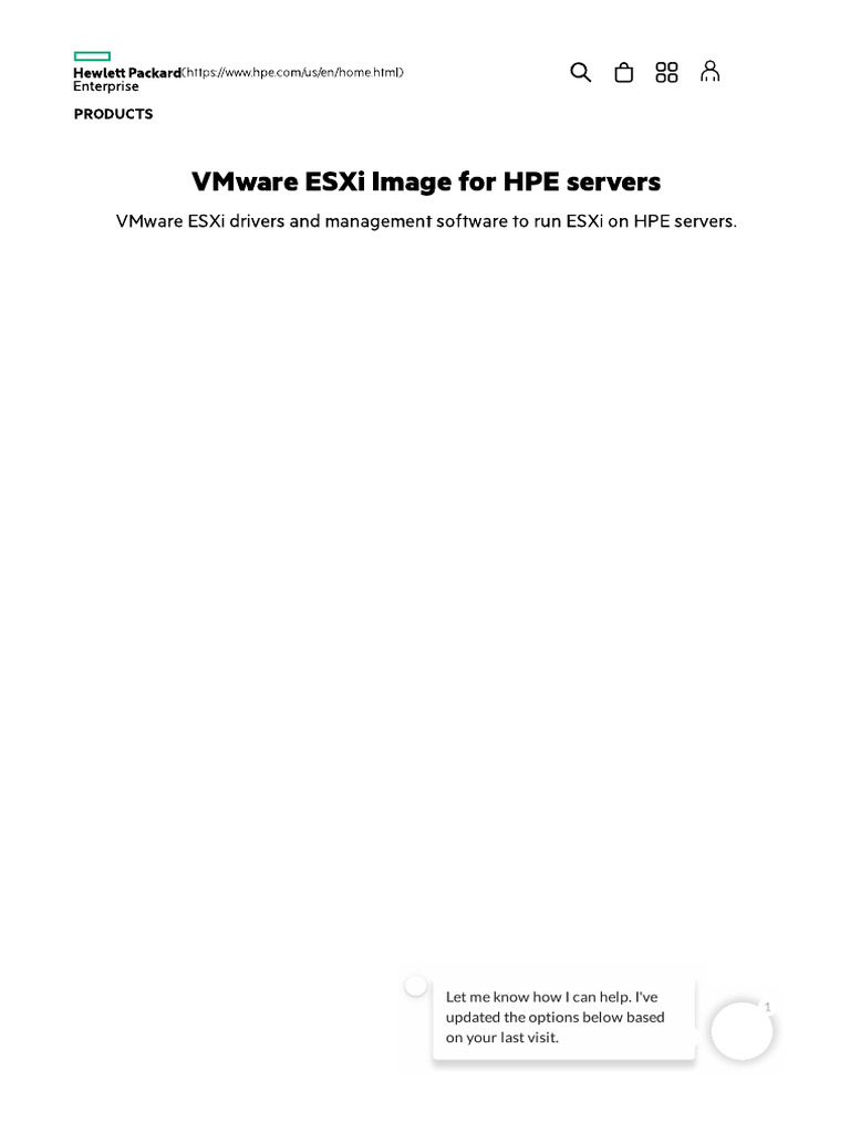 VMware ESXi Image For HPE Servers - Overview | PDF
