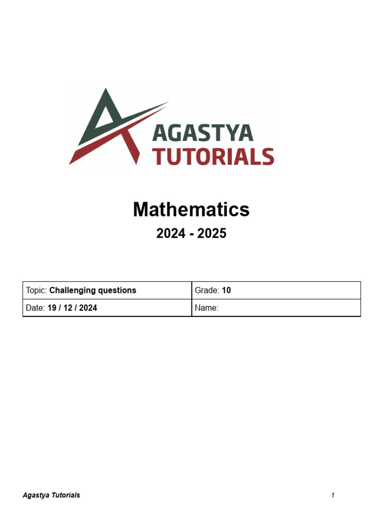 Challenging questions-2 | PDF