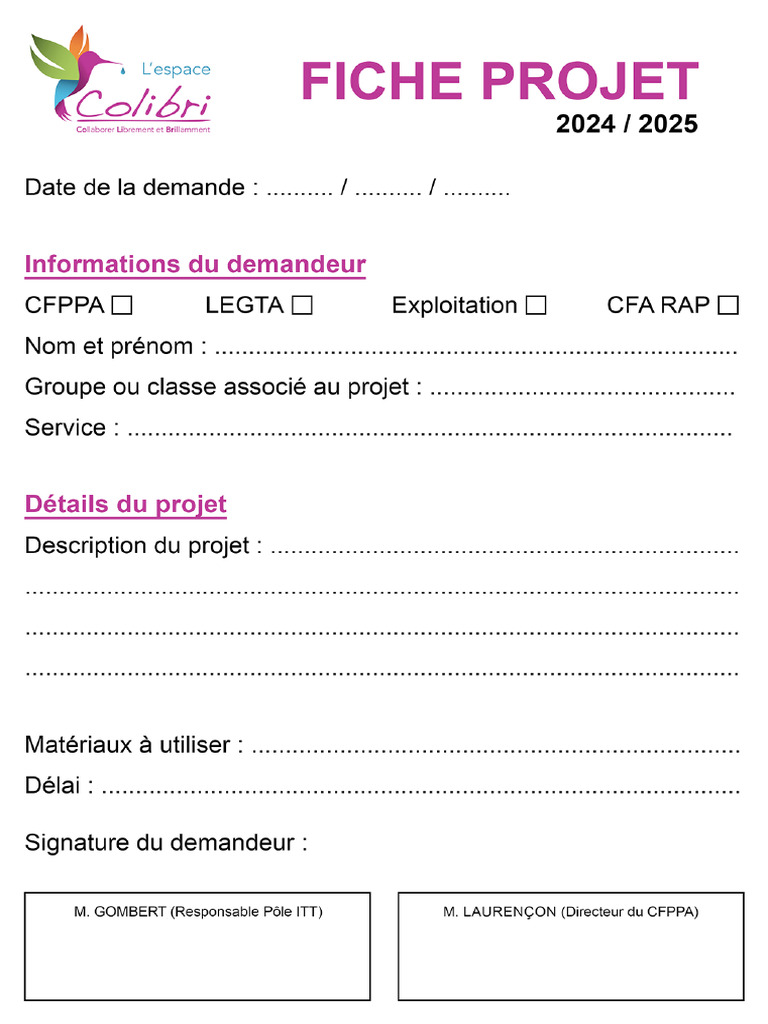 FICHE PROJET | PDF