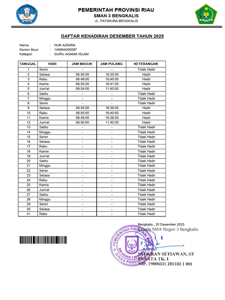 Absen Mira Desember | PDF