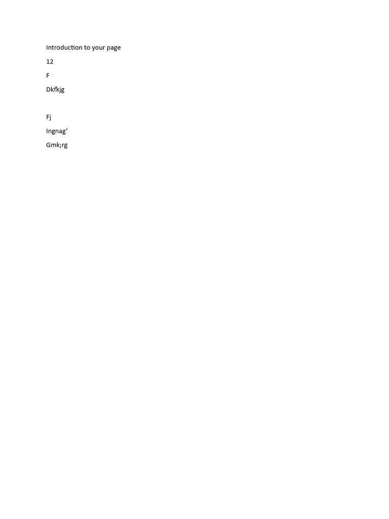 Introduction To Your Page | PDF