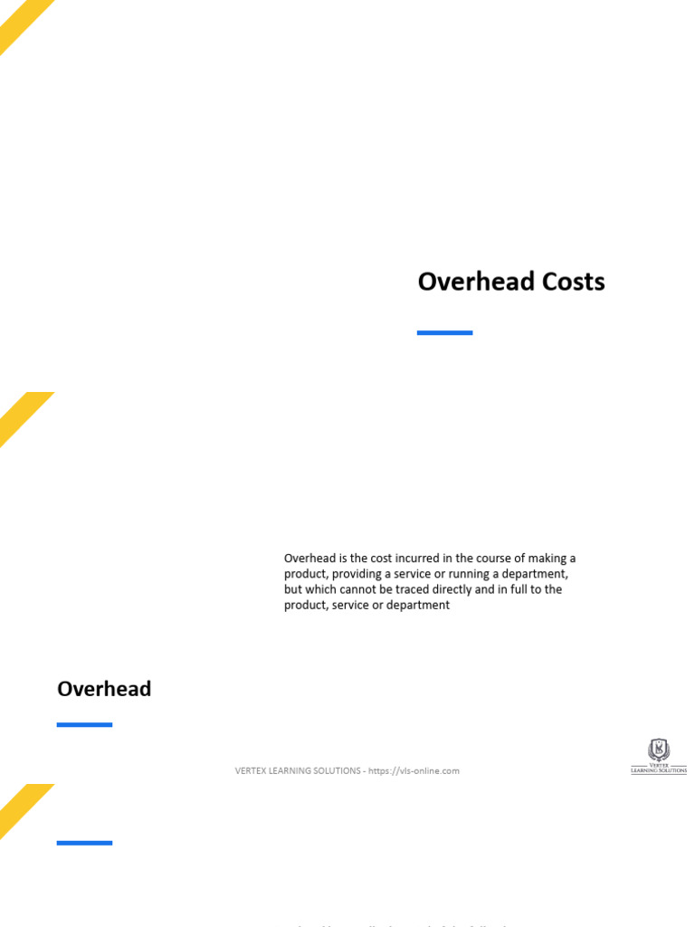 F 2 Overheads PDF Slides | PDF | Cost Of Goods Sold | Debits And Credits