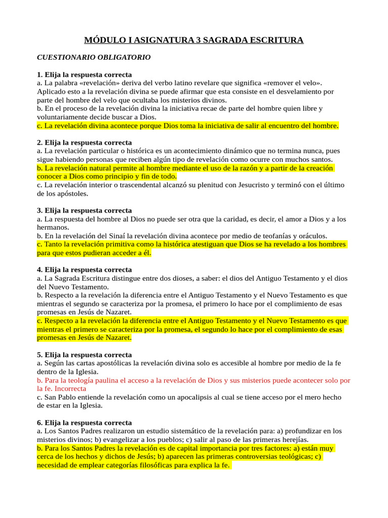 Módulo I Asig.3 Sagrada Escritura | PDF | Biblia | Fe