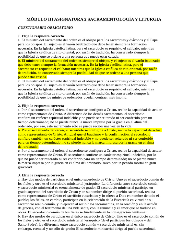 Módulo III Asig.2 Sacramentología y Liturgia | PDF | Confirmación | eucaristía