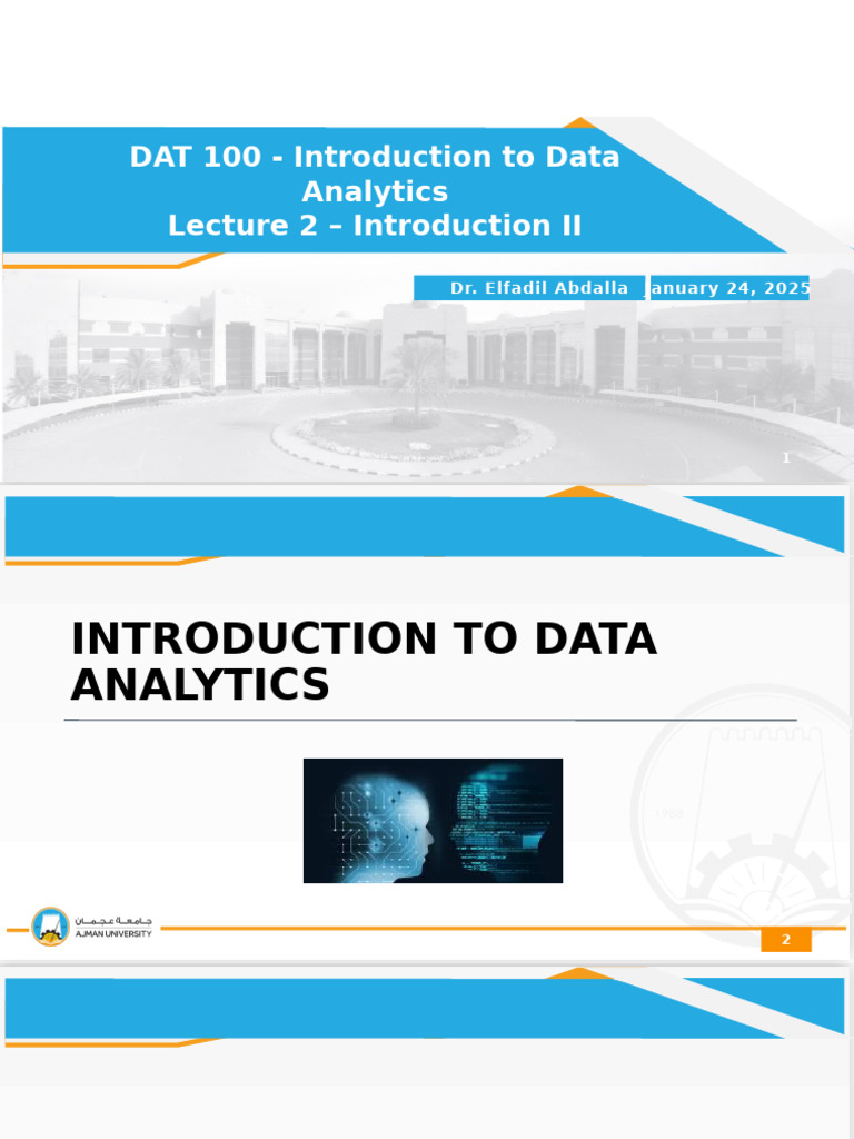 DAT100 - Int - Data - Ana - Lec2 - Intro II | PDF | Data Science | Data