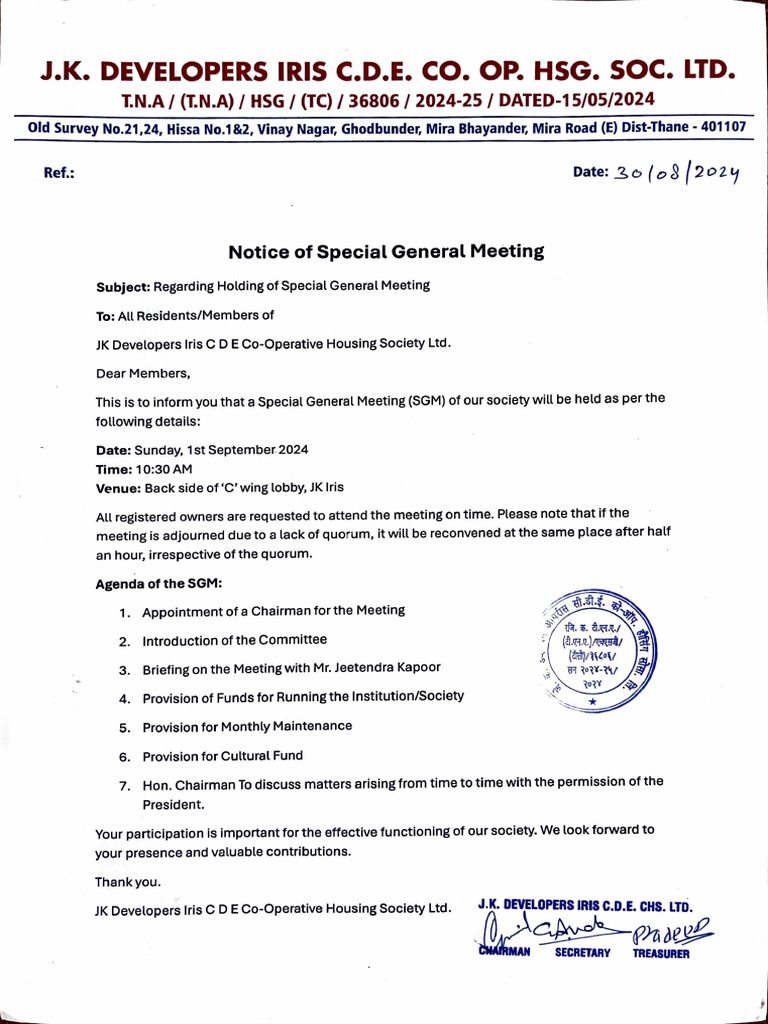 SGM Notice - Sign | PDF