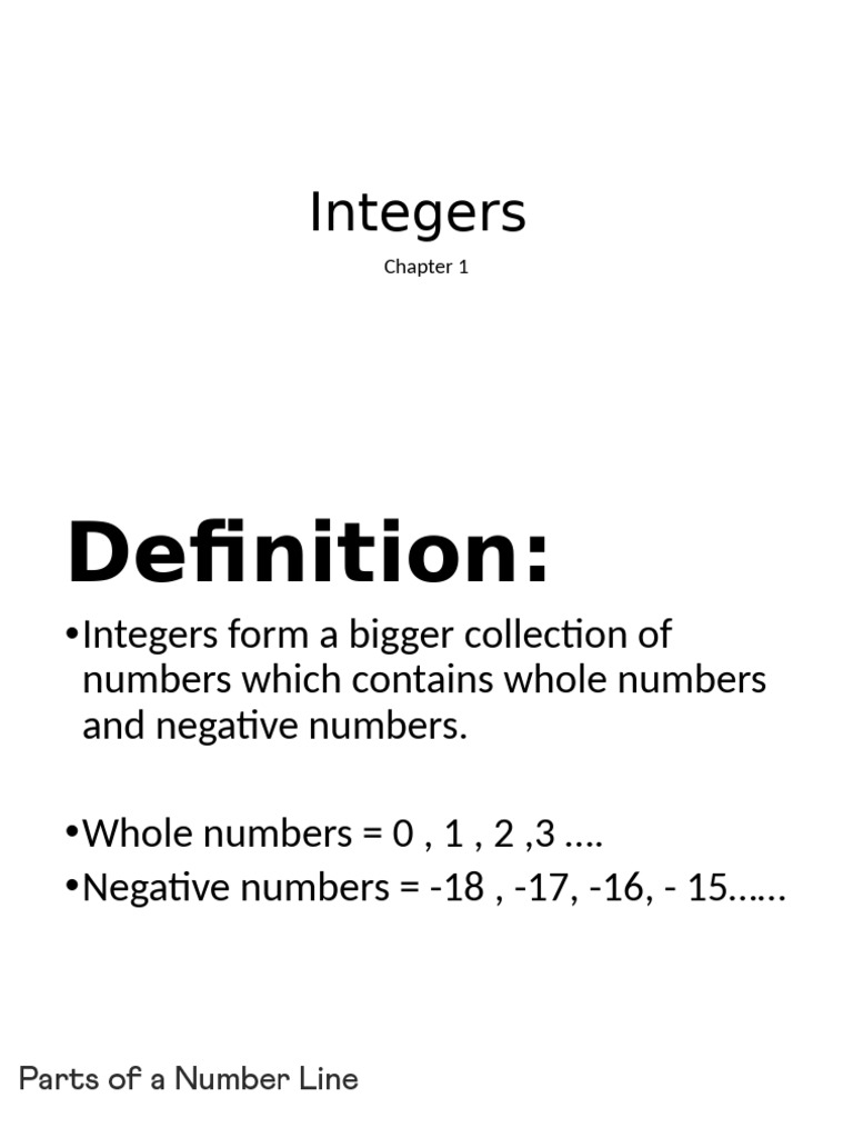 Chapter 1 Integers | PDF