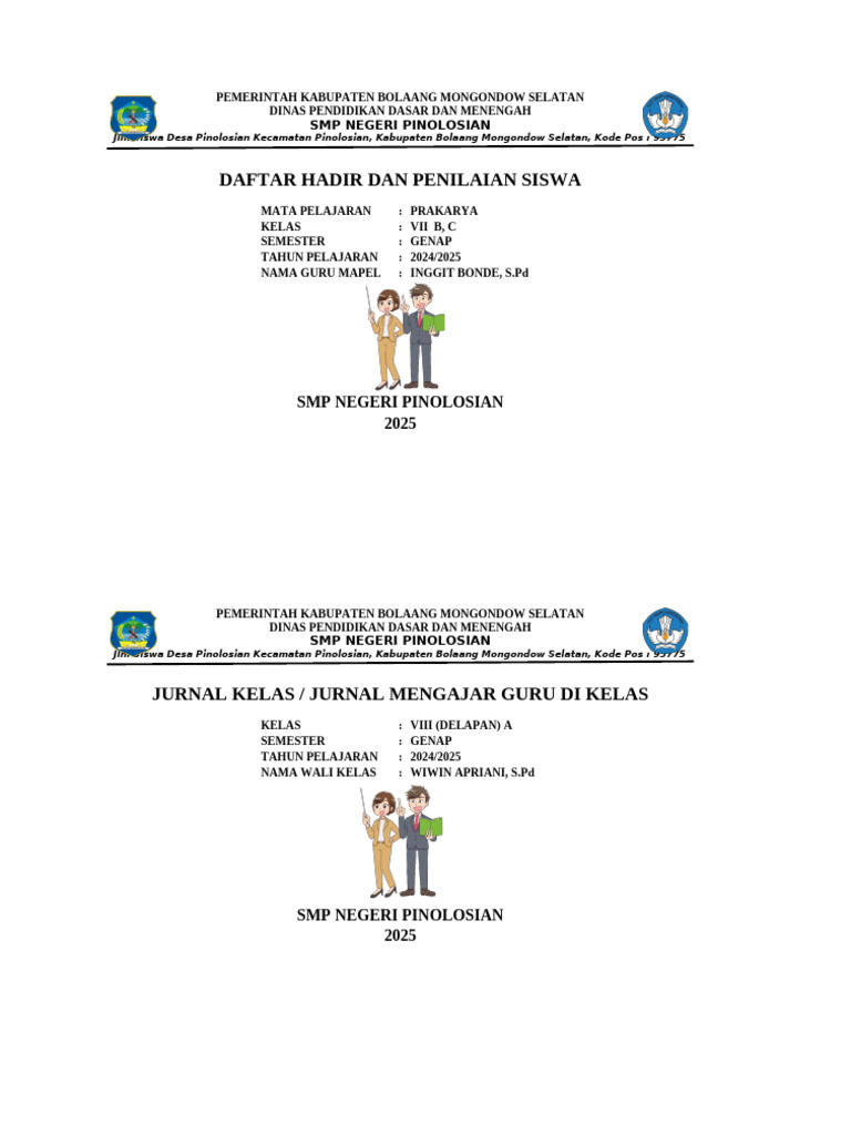 Cover Daftar Hadir Siswa | PDF