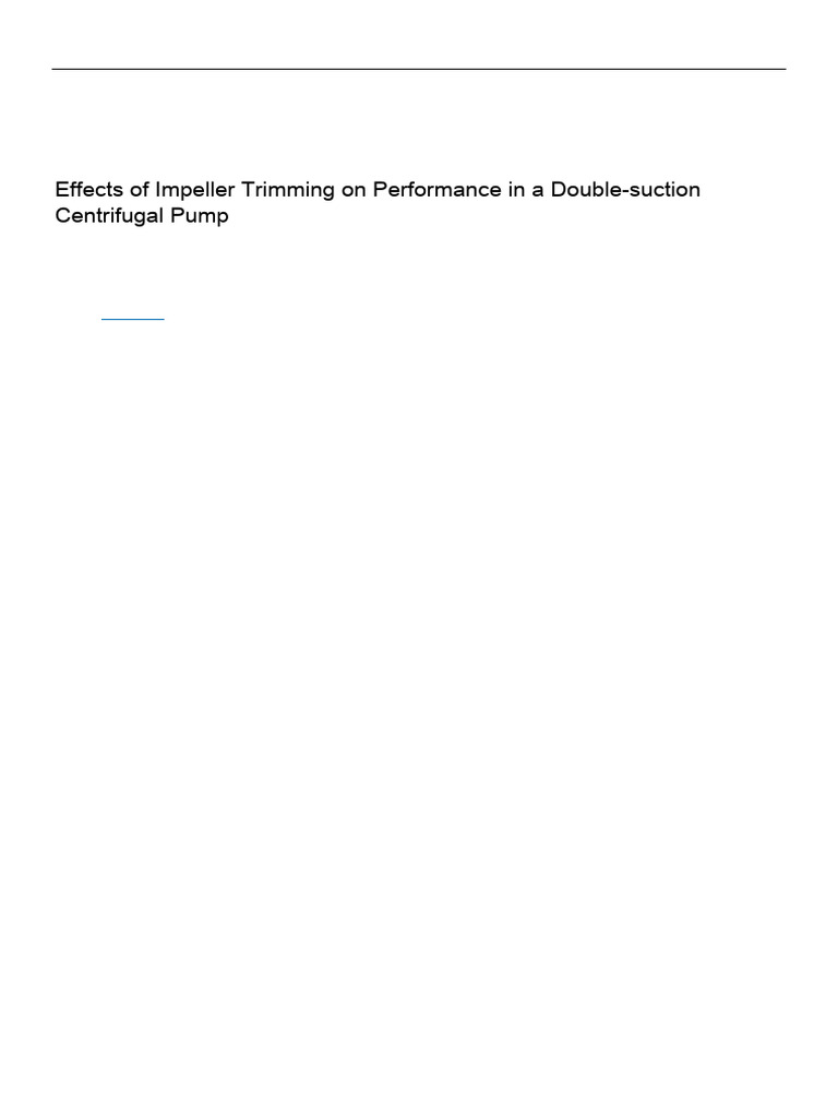 Effects of Impeller Trimming On Performance in A D | PDF | Pump ...