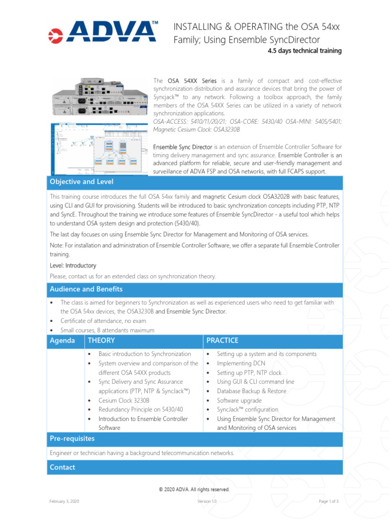 Installing Operating The Osa 54xx Family Sync Director Open Class | PDF | Synchronization ...