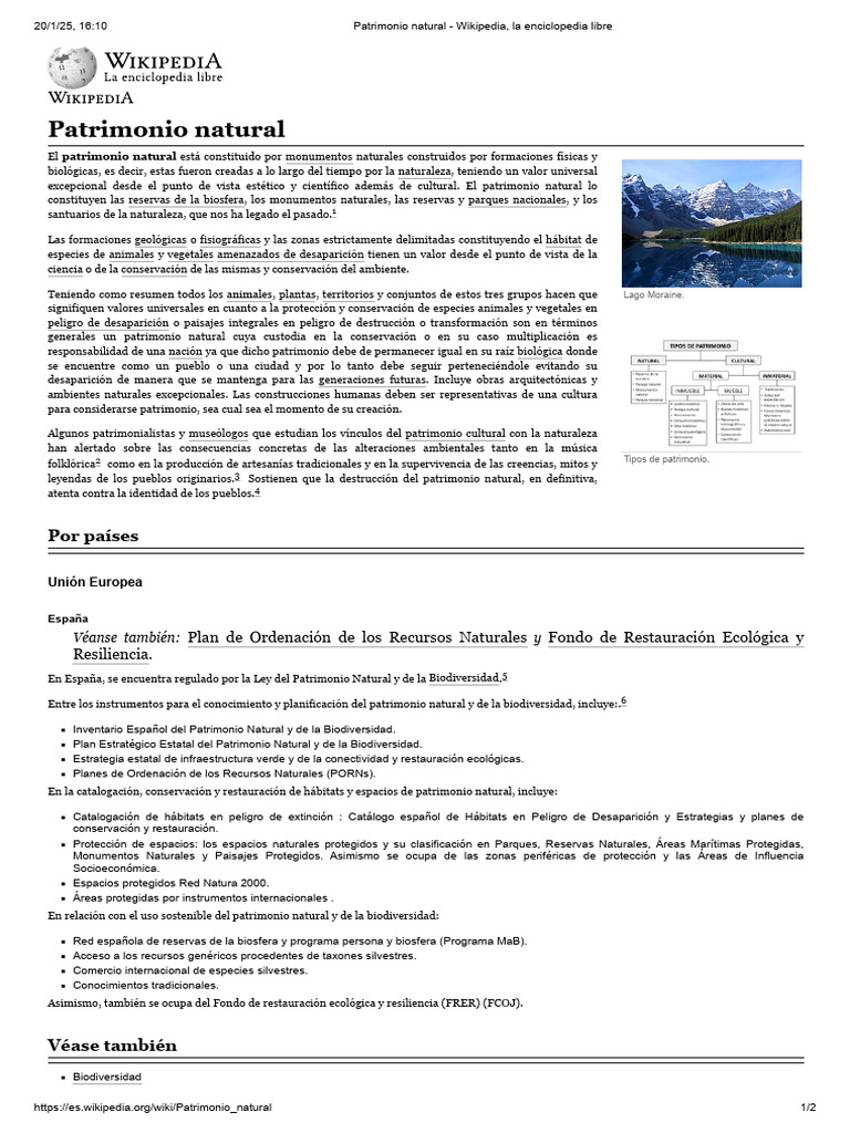 Conservación del Patrimonio Natural | PDF | Desarrollo sostenible ...