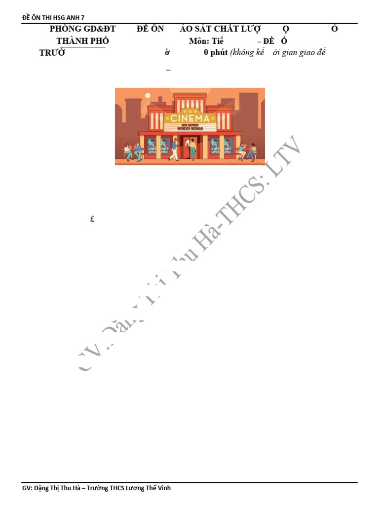 ĐỀ ÔN THI KS T.Anh 7 | PDF | Money | Coins