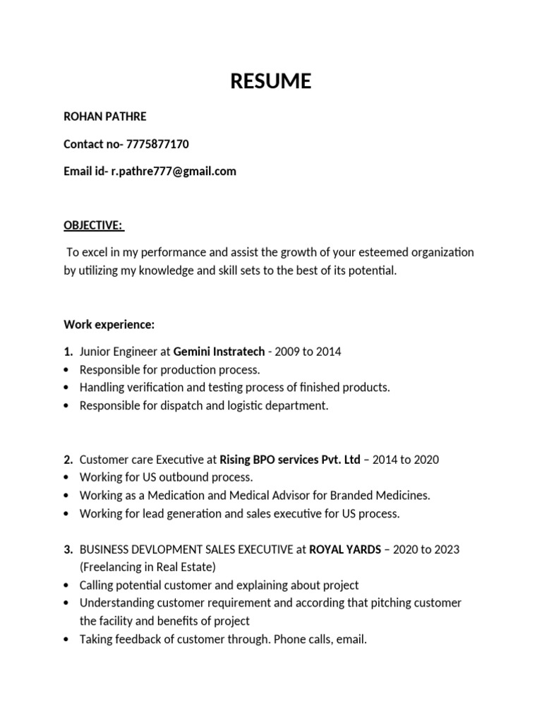 NEW Updated RESUME - Rohan Pathre-1 | PDF