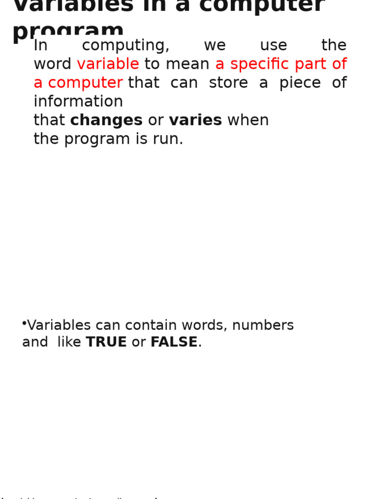 Understanding Variables in Programming | PDF