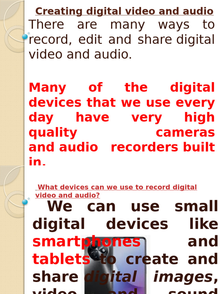 YEAR 4 Creating Digital Video and Audio | PDF | Computer File ...