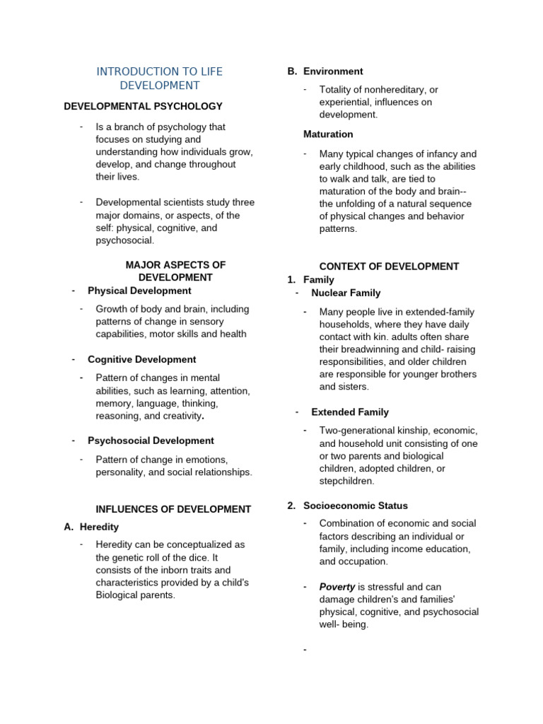 DEVELOPMENTAL PSYCHOLOGY Midterms | PDF | Prenatal Development ...