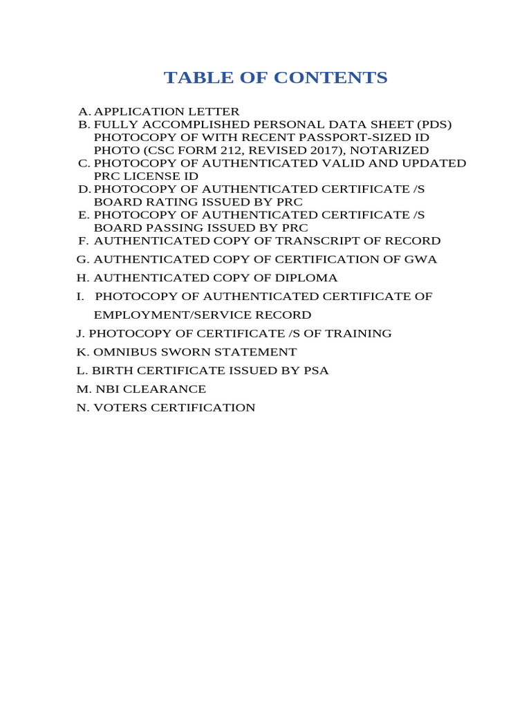 Job Application Document Checklist | PDF