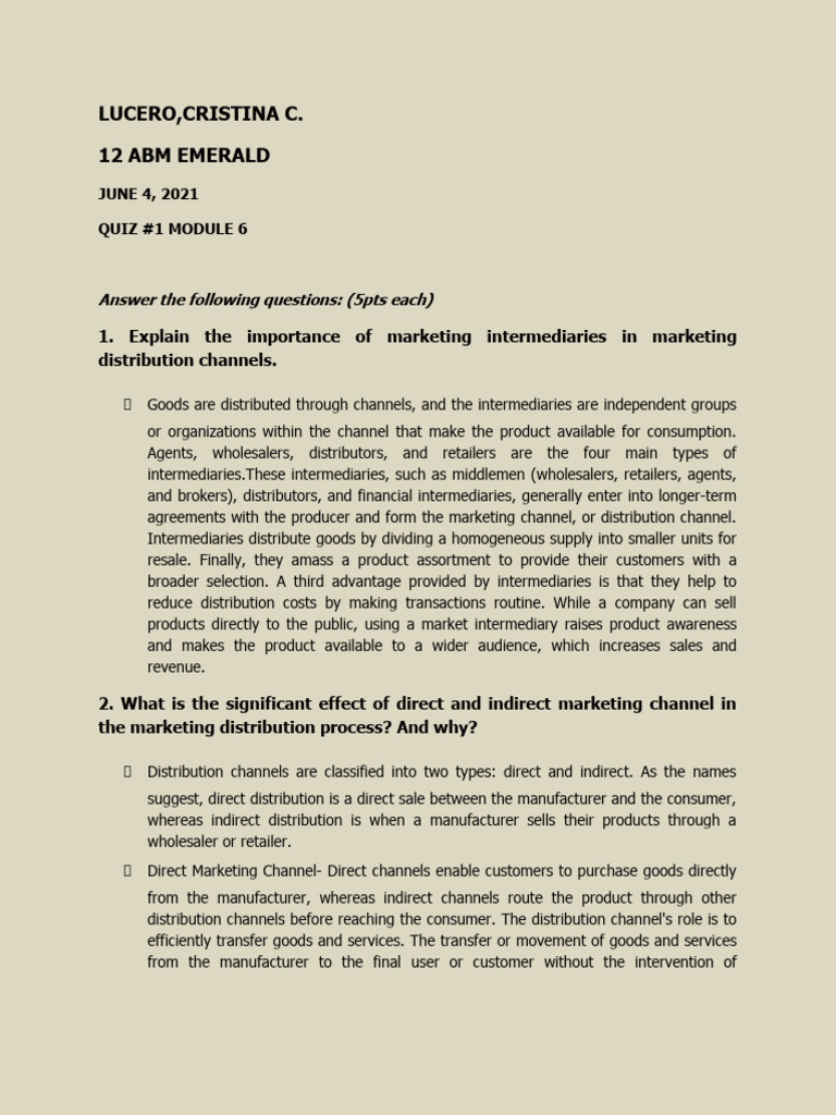 Lucero, Cristina C. 12 Abm Emerald | PDF | Marketing | Market (Economics)