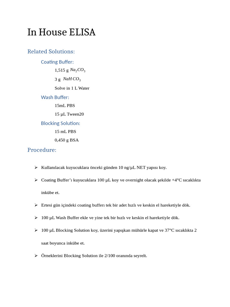 In House Elisa | PDF