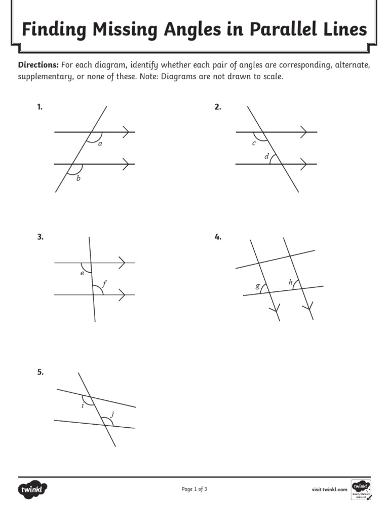 Eighth Grade Finding Missing Angles in Parallel Lines | PDF | Angle | Elementary Geometry