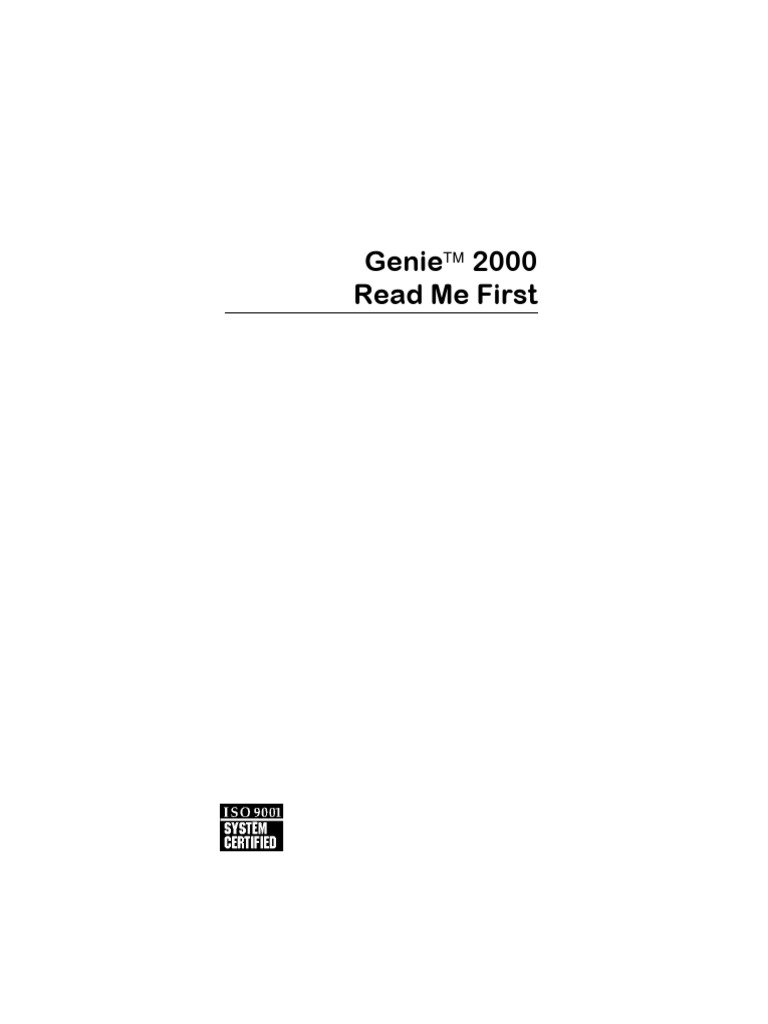 Genie 2000 Read Me First | PDF | Microsoft Windows | Device Driver