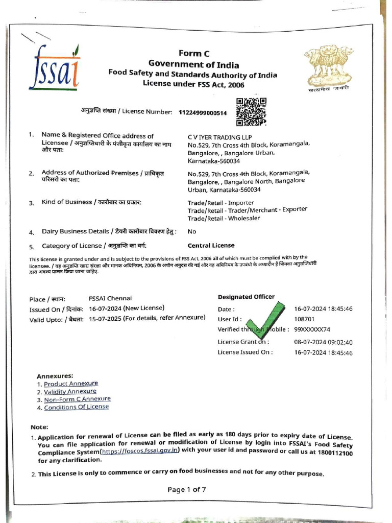 CVIT Fssai Central | PDF