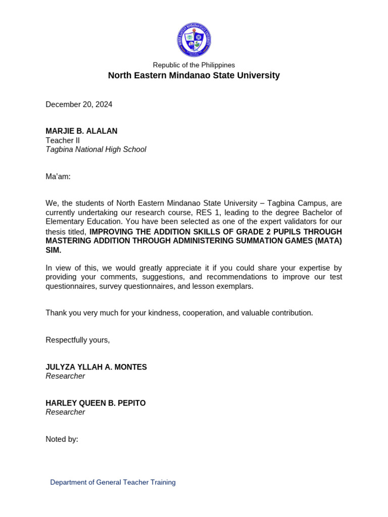 Validation Letters | PDF | Teachers | Teaching