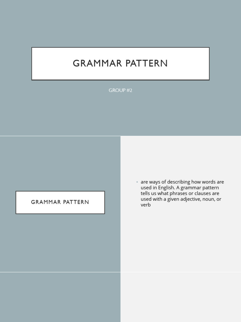 Group 2 Grammar Pattern | PDF